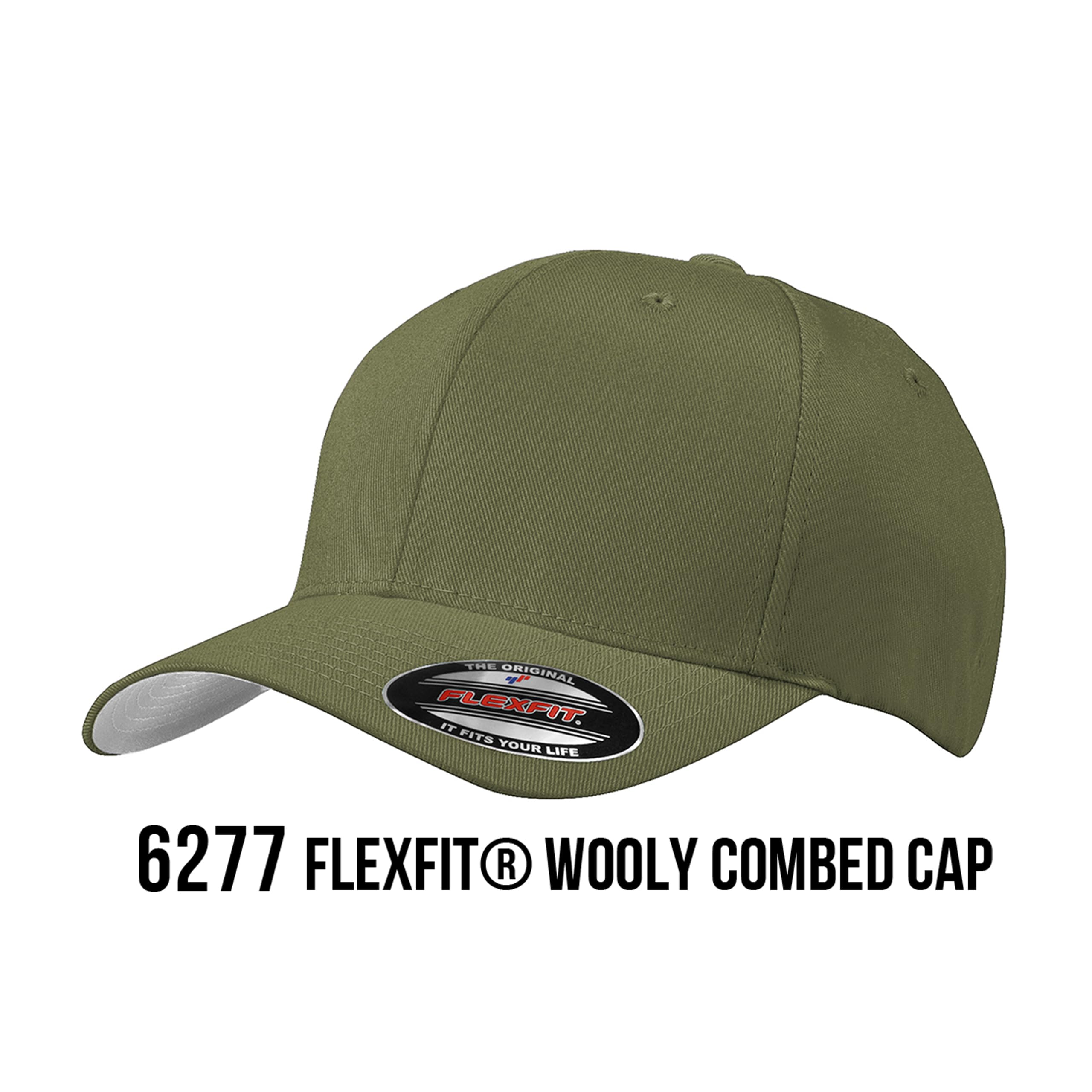 6277 Flexfit Men's Athletic Baseball Flexfitted Cap (L/XL, Olive)