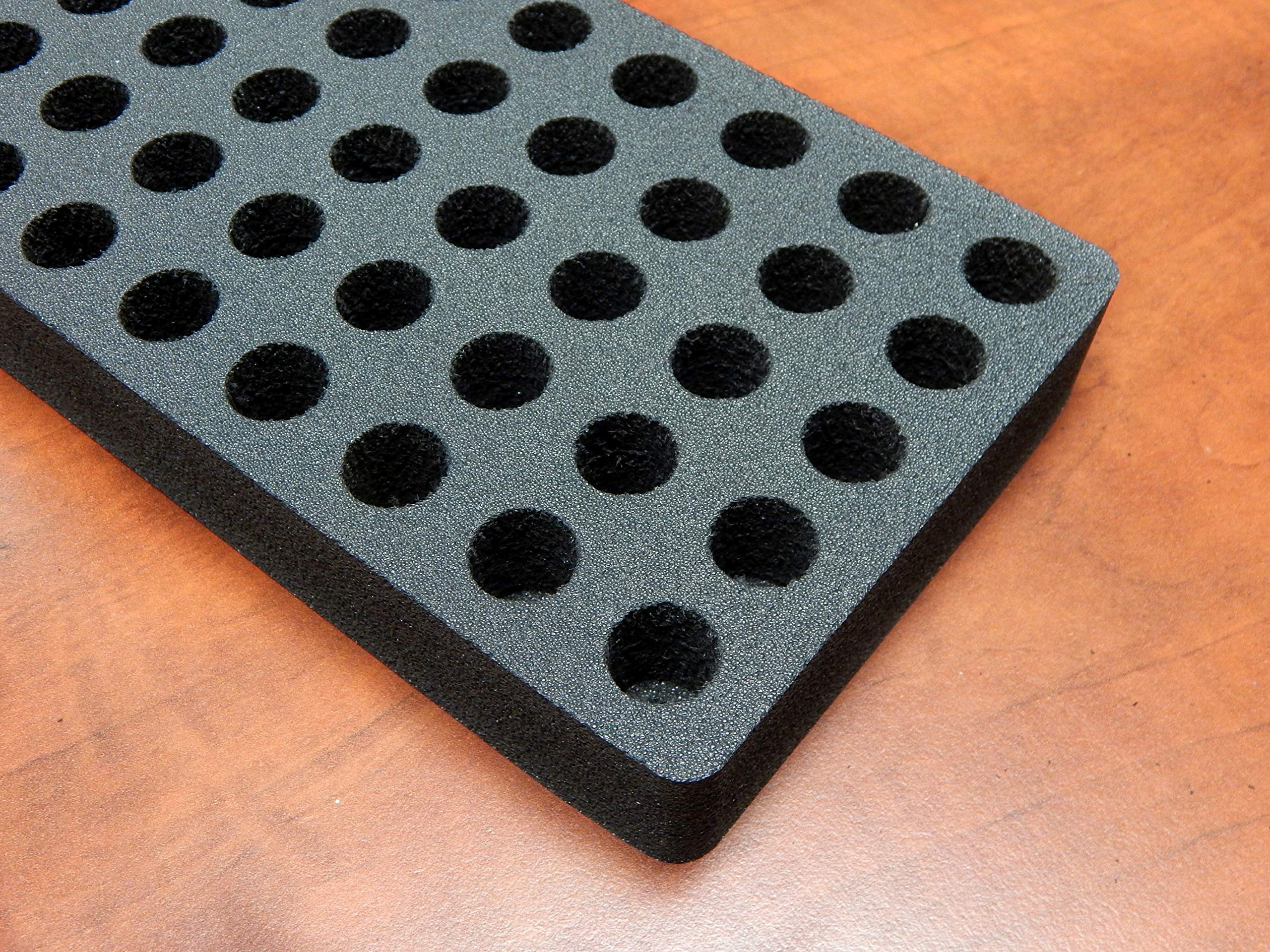Polar Whale HPLC 4ml Vial Rack Black Foam Storage Rack Organizer Stand Transport Holds 50 Vials Fits up to 15mm Diameter Vials