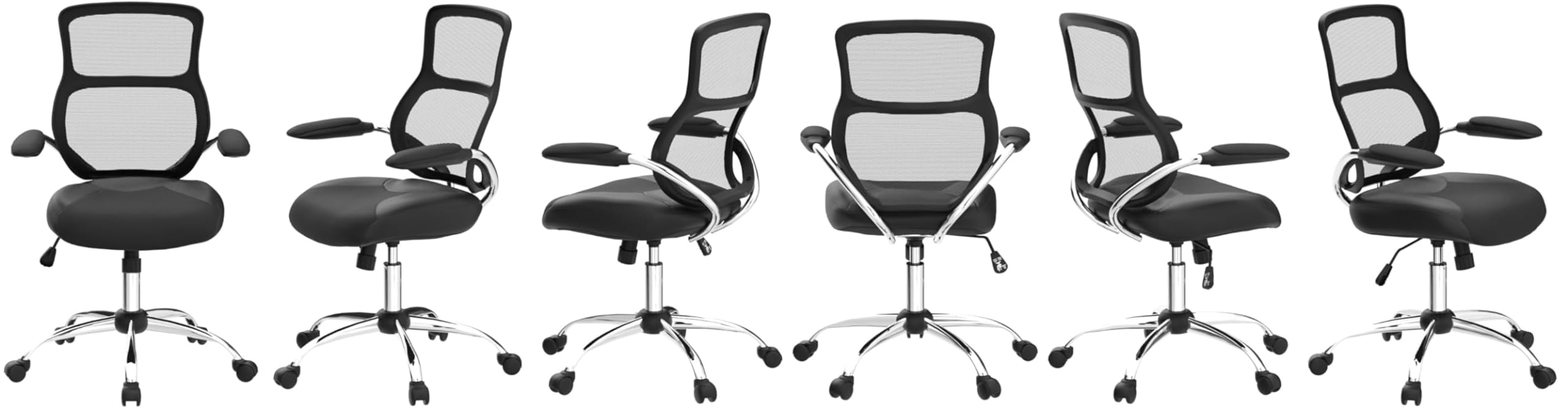 CLATINA Office Computer Desk Chair,Ergonomic High Back Mesh Rolling Work Swivel Task Chairs with Wheels and Arms for Home Bedroom Study Dorm Student Adults (Black) Set of 4