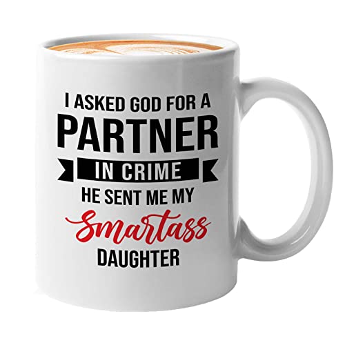 Bubble Hugs Mother's Day Coffee Mug 11oz White - Partner Smart Daughter - Funny Mama Women Step Mother Daughter Son From Father Lovely Wife Grandma Super Mom Family Birthday