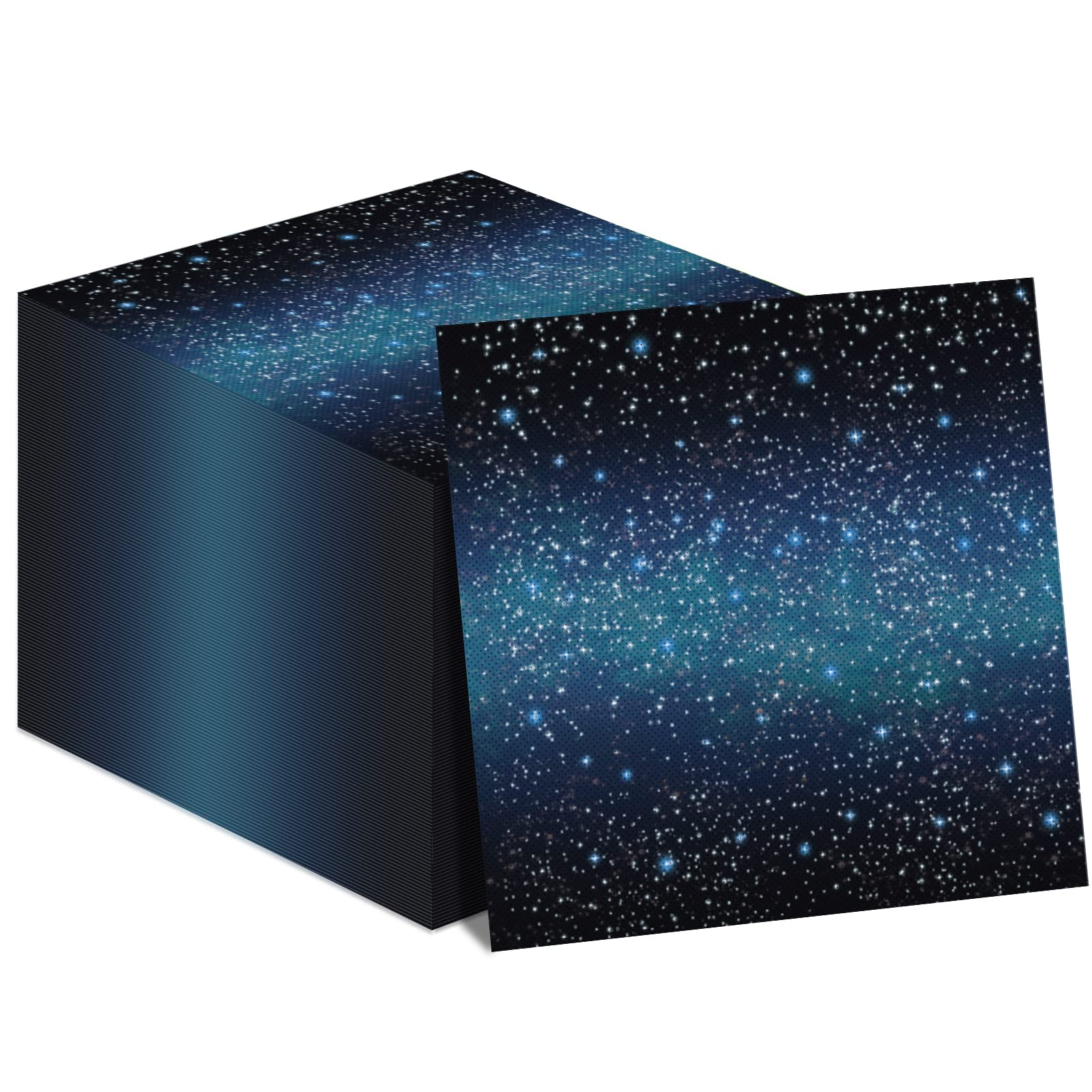 50 Pcs Space Starry Napkins Galaxy Party Napkins Supplies Decorations Lunch Paper Napkins for Outer Space Birthday Baby Shower