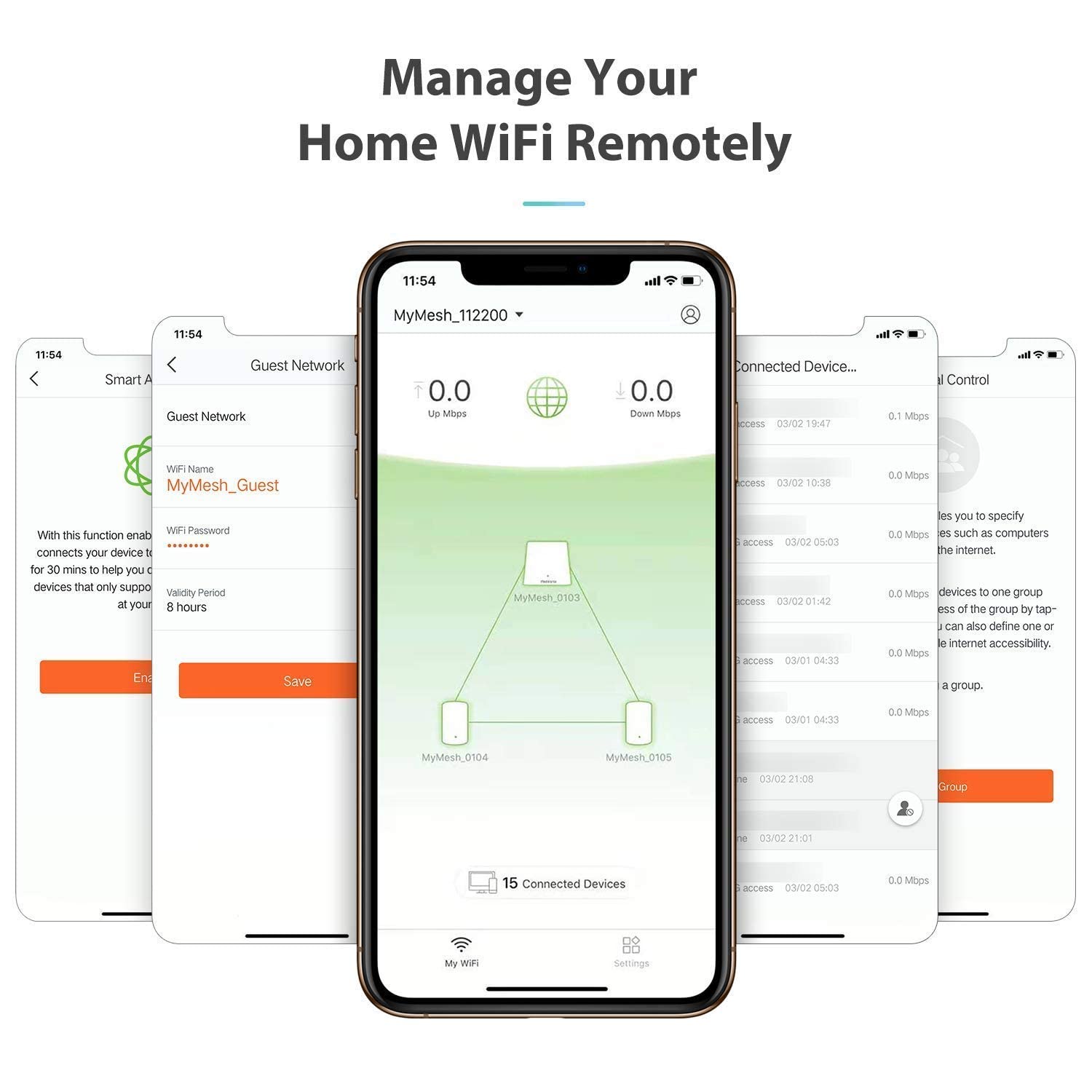 Meshforce M3 Mesh WiFi System (4 Pack), Up to 6000 sq.ft (8+ Rooms) Whole Home Coverage, WiFi Router Replacement, Parental Control, Plug-in Design (1 WiFi Point & 3 Dots)