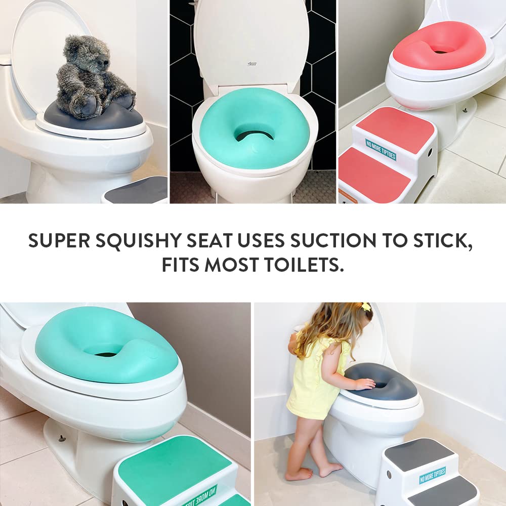 Prince Lionheart Tinkle Squish Potty Training Seat - Storm for Boys And Girls, Fits Most Toilets, Non-Slip with Splash Guard