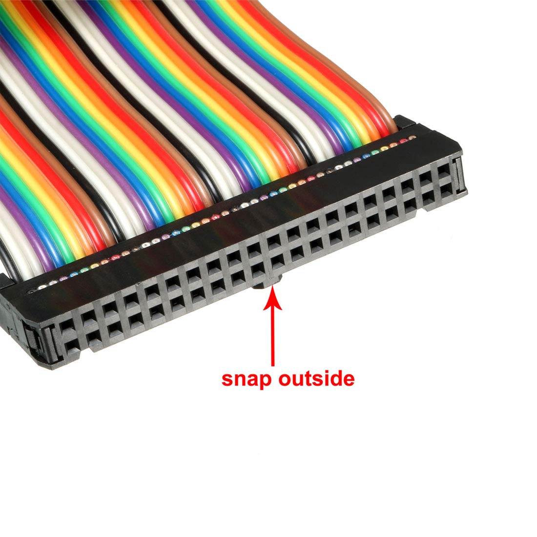 uxcell IDC Rainbow Wire Flat Ribbon Cable 40 Pins 118cm Length 2.54mm Pitch Type-C