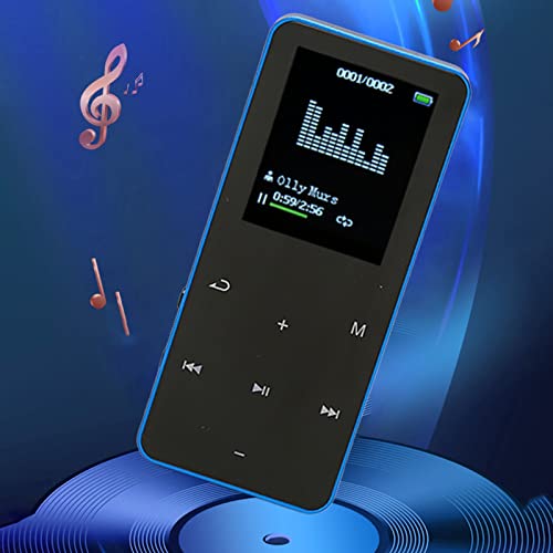 8G MP3 Player with Bluetooth, Noise Reduction Lossless Portable Mp4 Mp3 Player with Translation Dictionary, Electric Books, for Kids (Blue)