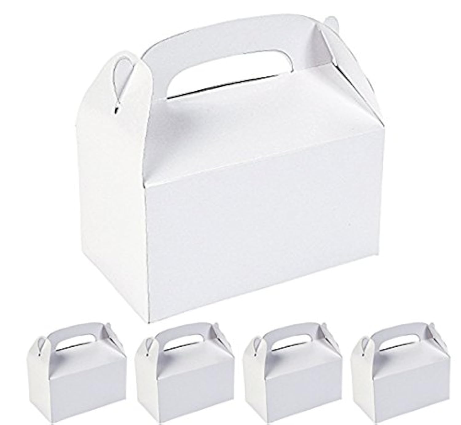 Adorox 12 Pack White Color Decorate Paint Cardboard Favor Boxes Treat Goody Bags Children Birthday Party Event Gift