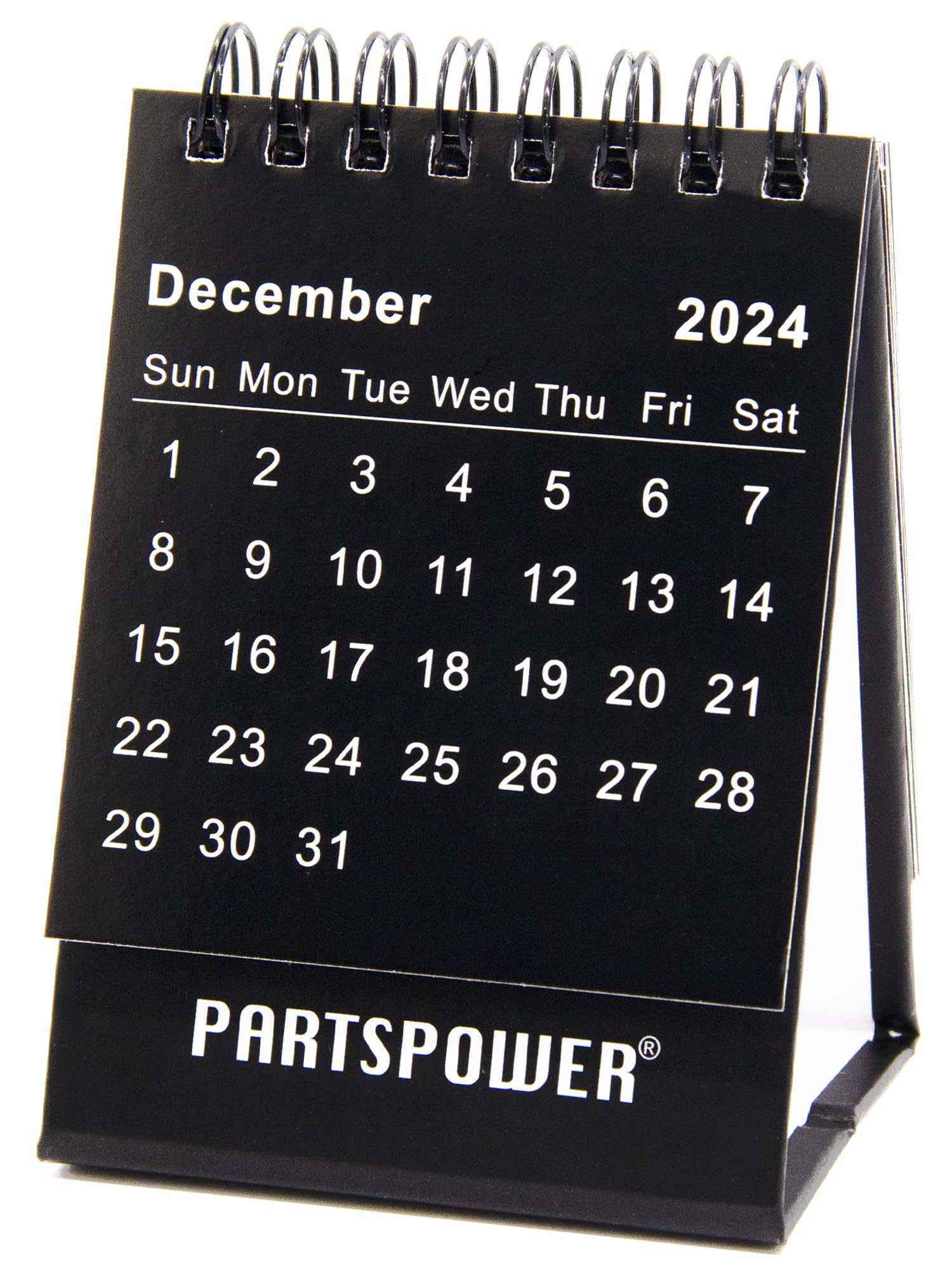 2024 Mini Desk Calendar Small Desk Calendar, 17 Months Runs from August 2023 to December 2024, 3x4.2 Inch Standing Flip Monthly Pages, 250gsm High Thickness Paper (Black)