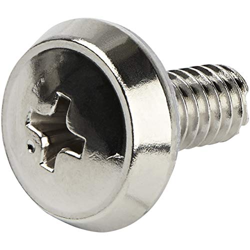 StarTech.com 12-24 Server Rack Screws - 50 Pack - Mounting Screws for Rack and Server Cabinets - Nickel-Plated, TAA (CABSCRWS1224)