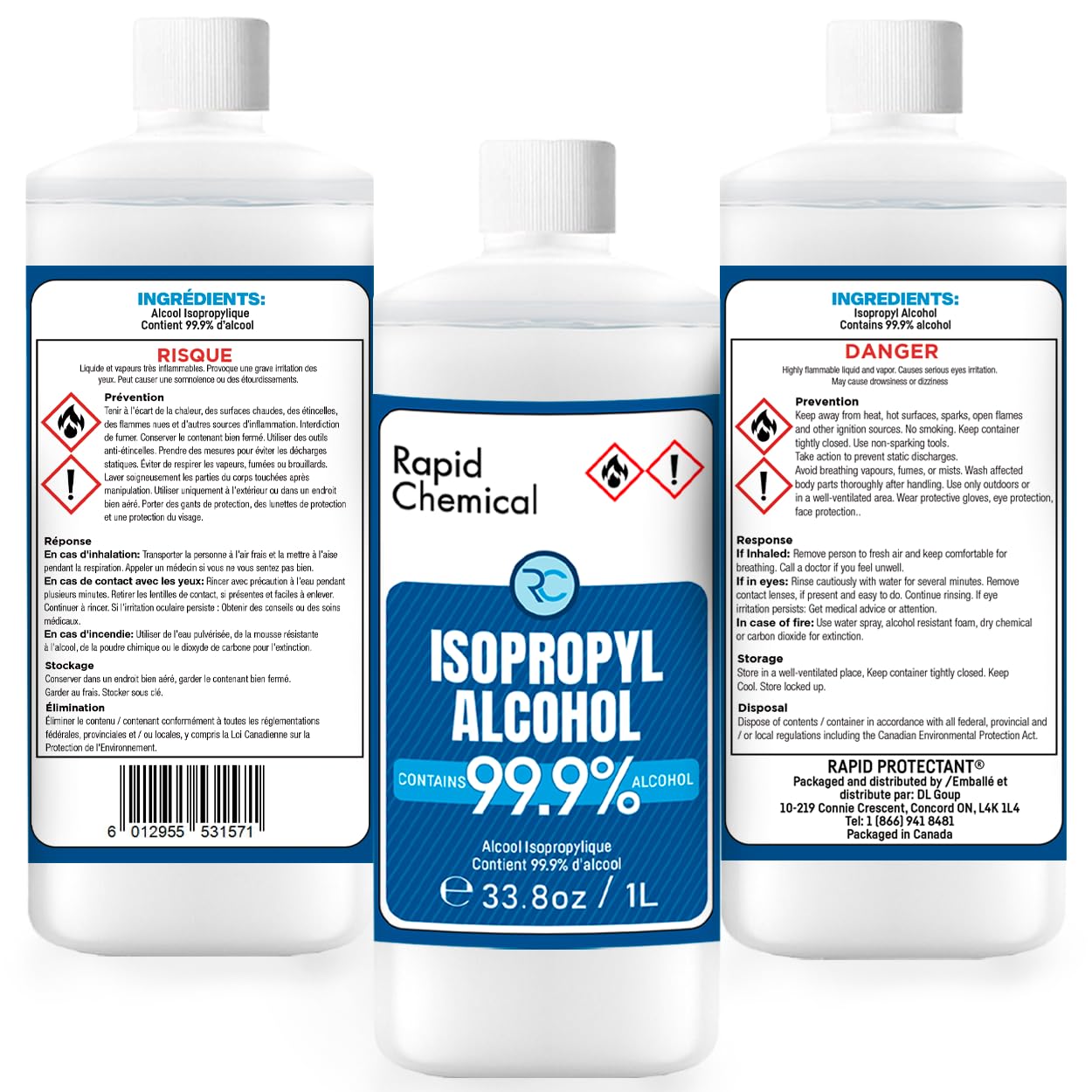 99% Isopropyl Alcohol - USP Grade - 99 Percent IPA Alcohol - 4 Pack of 1L (4 x 33.3 fl oz)