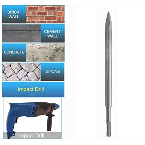 L-A 14x250mm SDS Rotary Electric Hammer Impact Drill Bit Round Shank Handle Pointed Chisel Rotary Bit for Woodworking Concrete Wall Rock (Gray 1 PCS)