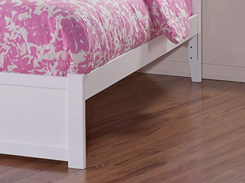 AFI Concord Twin XL Size Platform Bed with Footboard & Twin XL Trundle in White