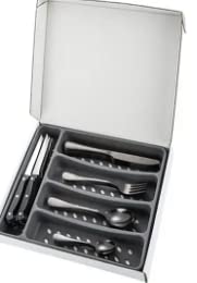 30 Piece Flatware Set for 6, Large Fork, Large Spoon, Small Spoon, Table Knife, Steak Knife