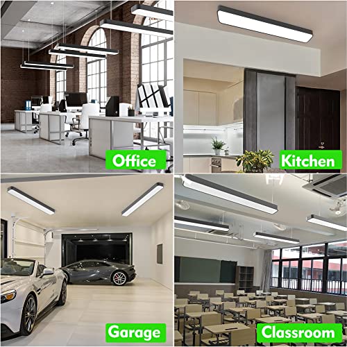 bulbeats 4FT 5β Flush Mount Light Fixture, 50W Linear Kitchen Ceiling Light Fixtures, 7000LM 5000K Led Wrap-Around Shop Lights for Garage Office, Fluorescent Light Replacement(4 Pack)