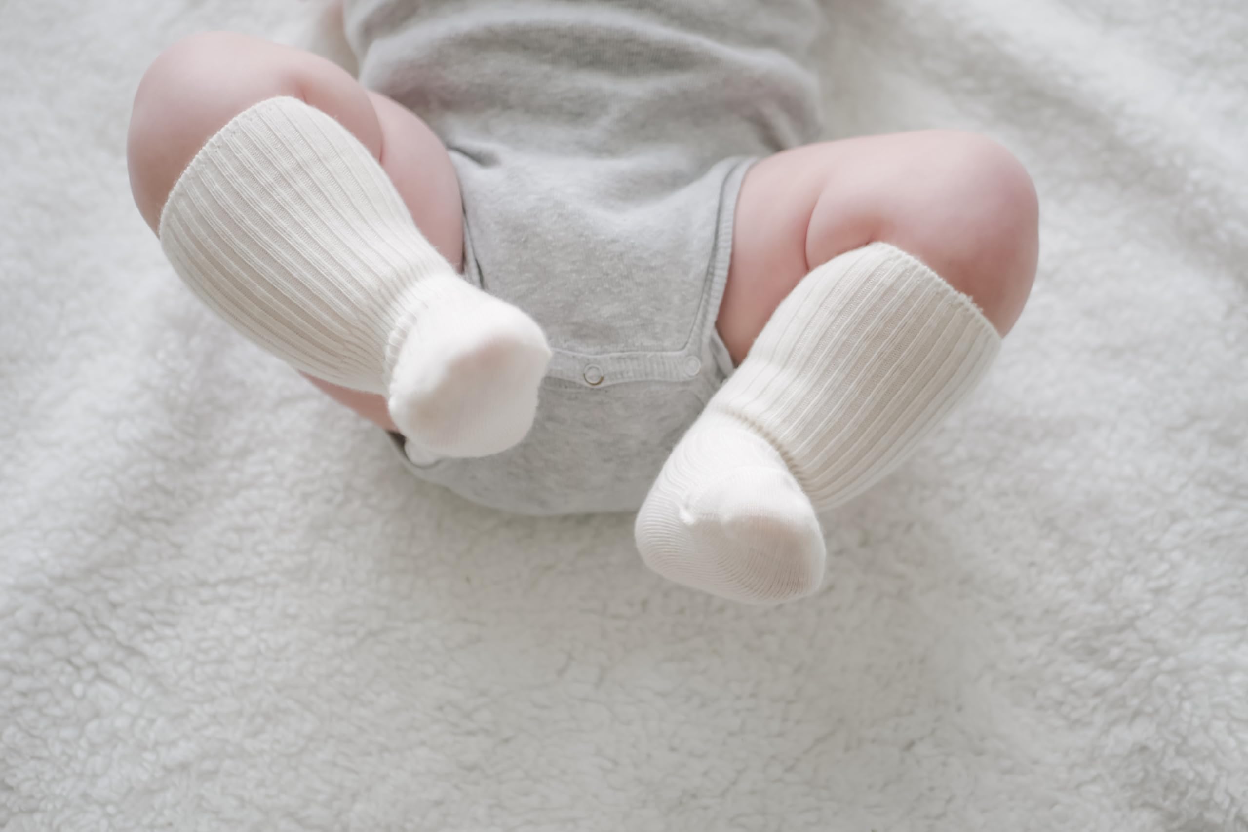 Woolino Wool Baby Socks from, Washable Merino Wool Infant Toddler Kids Socks, 6-12 Months, Cocoa/White (Pack of 3)