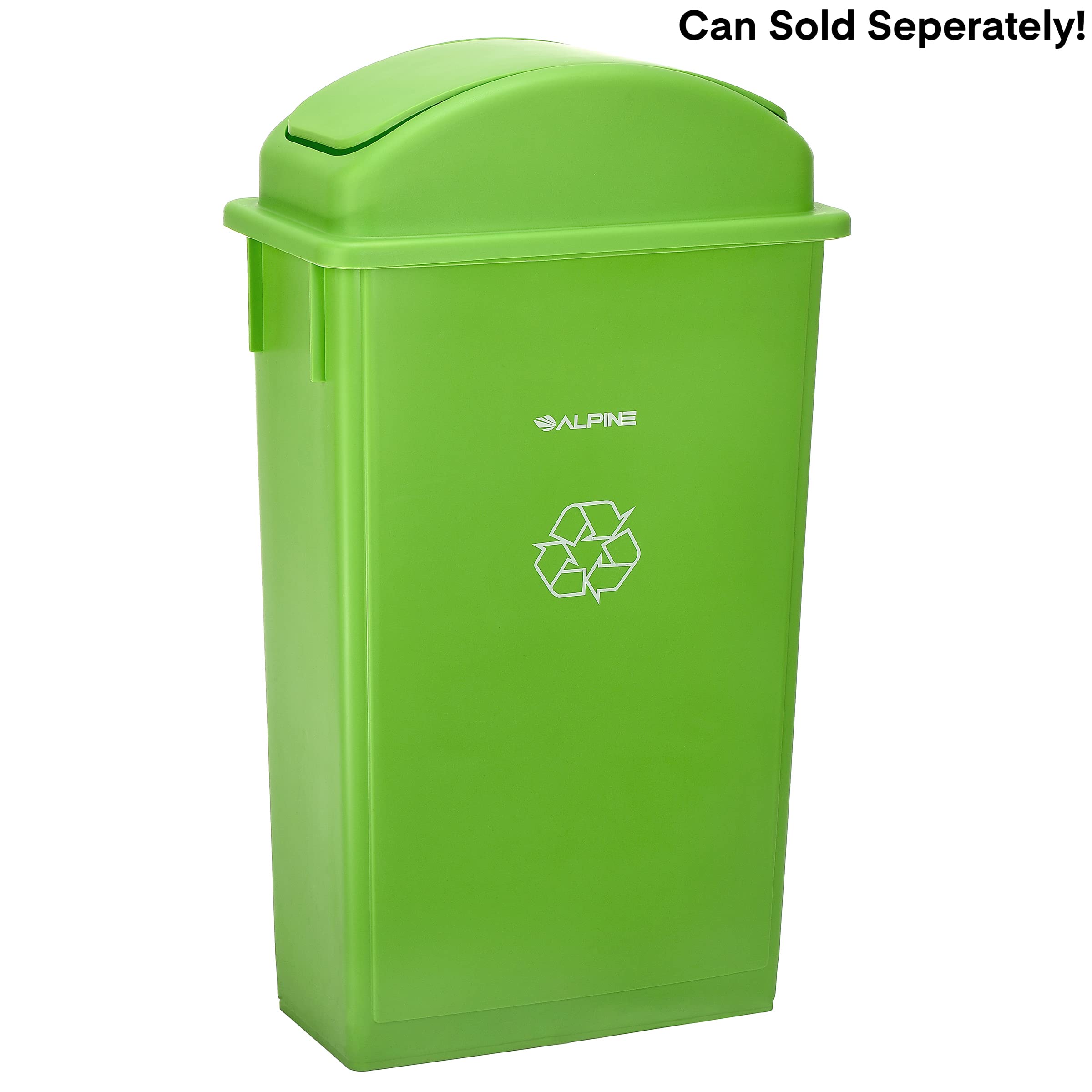 Alpine 23 Gallon Slim Trash/Recycling BIN Dome LID Lime Green