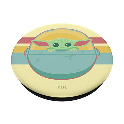 Star Wars The Mandalorian The Child Retro Rainbow Portrait PopSockets PopGrip: Swappable Grip for Phones & Tablets