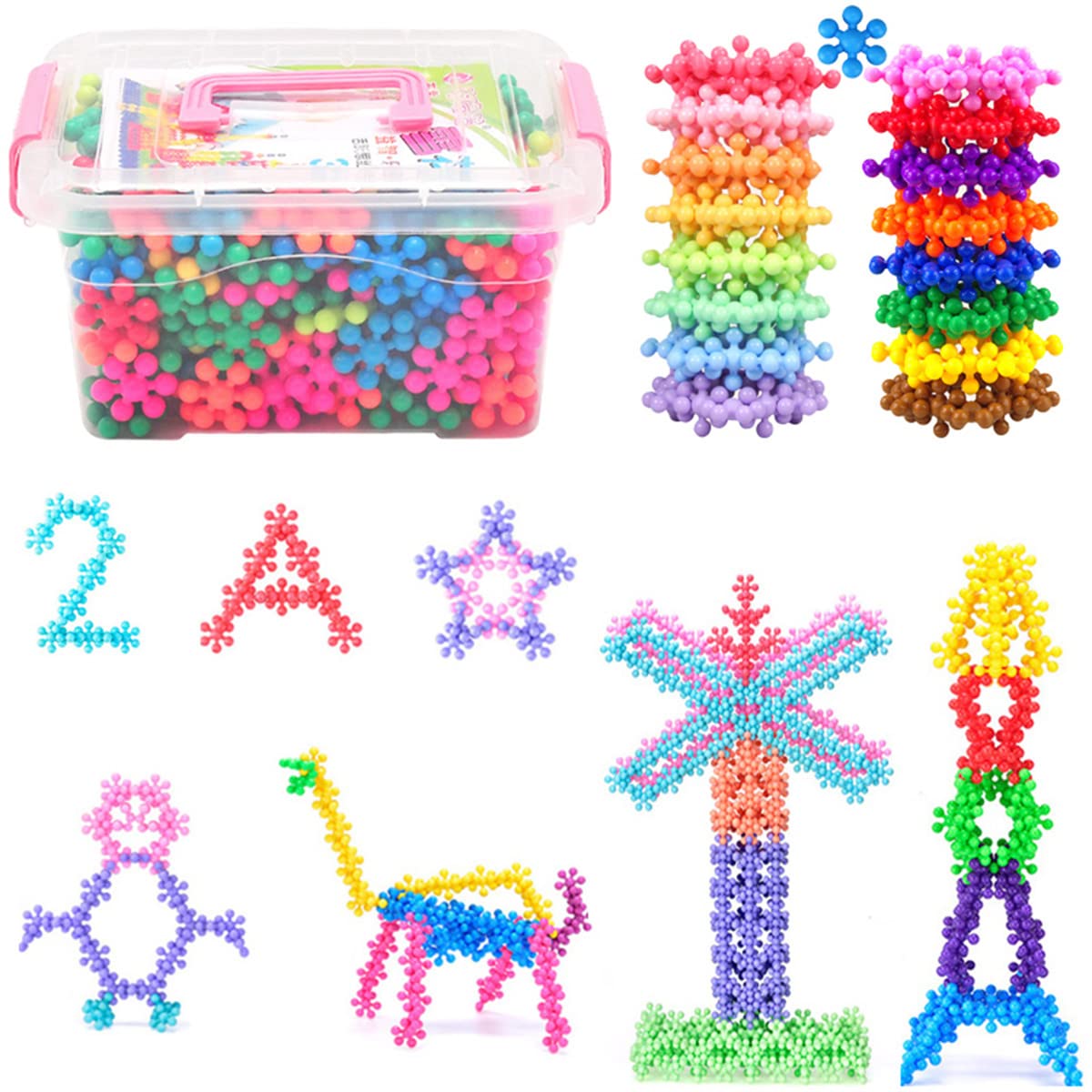 300 PCS STEM Building Blocks Educational Construction Engineering Set Building Discs Toys Sets Interlocking Creative Activities Blocks Kit for Kids Boys and Girls