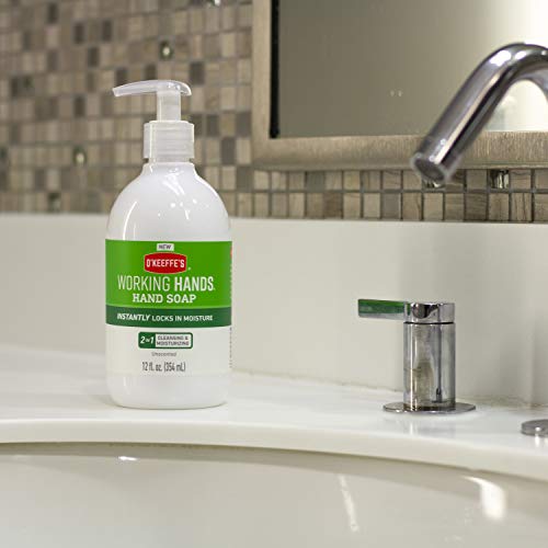 O'Keeffe's Working Hands Moisturizing Hand Soap; 12 oz Pump; Unscented; (Pack of 2)