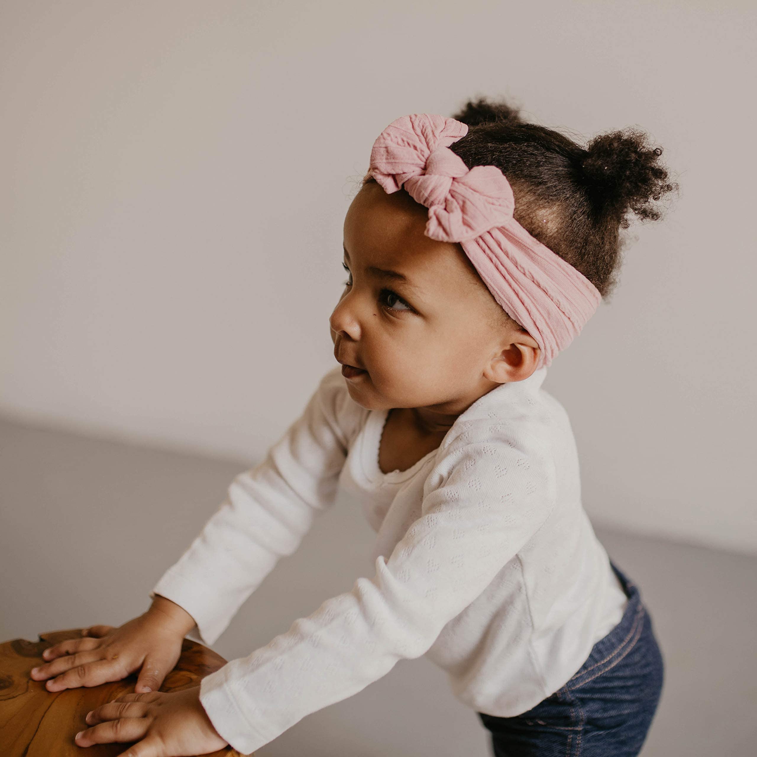 Parker Baby Girl Headbands - 5 Pack of Cable Knit Nylon Bows for Girls -"Matilda Set"