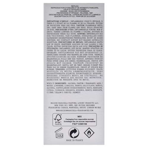 Maison Margiela Martin Margera Replica Under The Lemon Tree Eau De Toilette 100ml Maison Martin Margiela REPLICA Under the Lemon Trees [Parallel Import], (MMMNCU024)