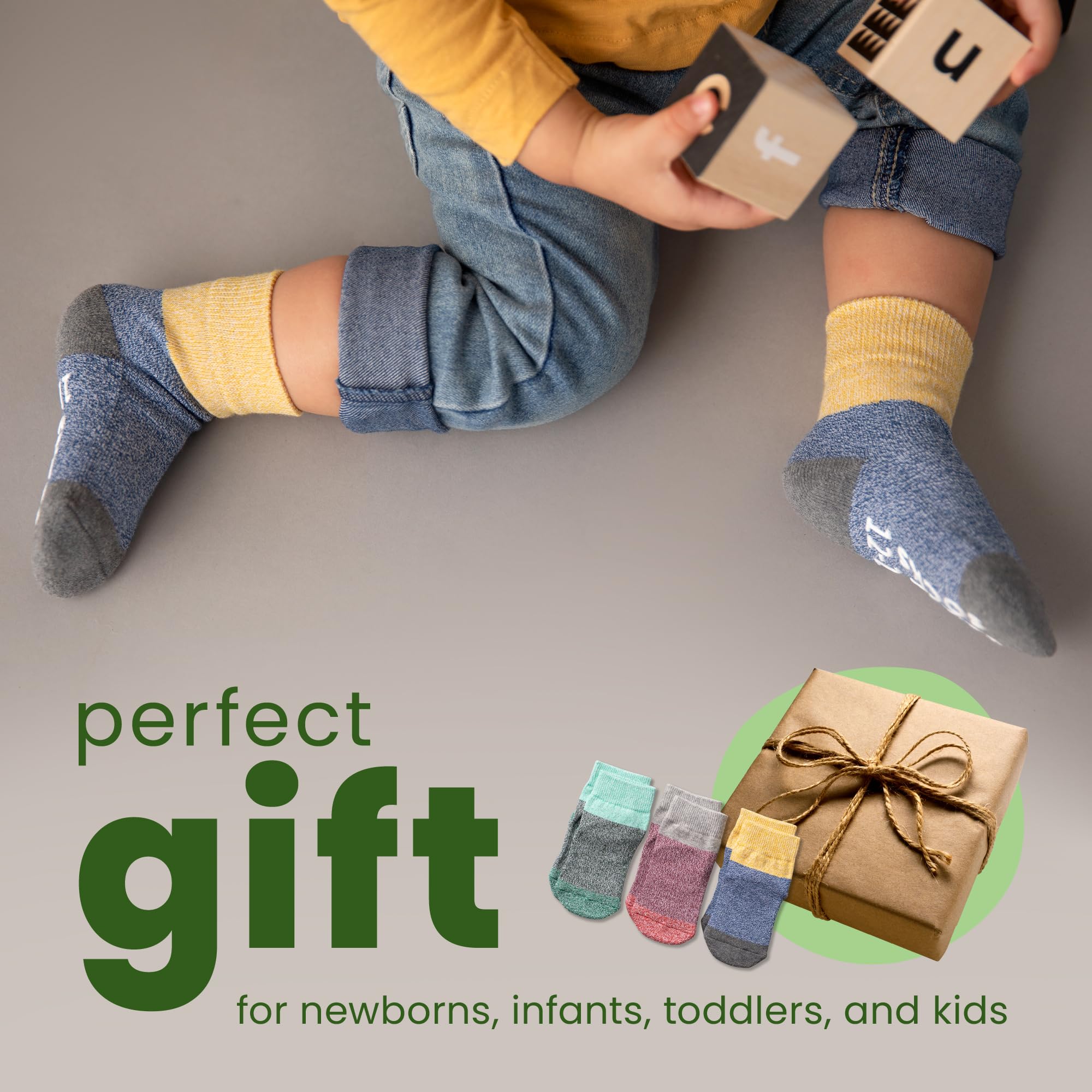 squid socks Unisex Cotton Socks | 0-6M, 6-12M, 12-24M, & 2T-3T | Grip Socks that Stay On | As Seen on Shark Tank | Chris