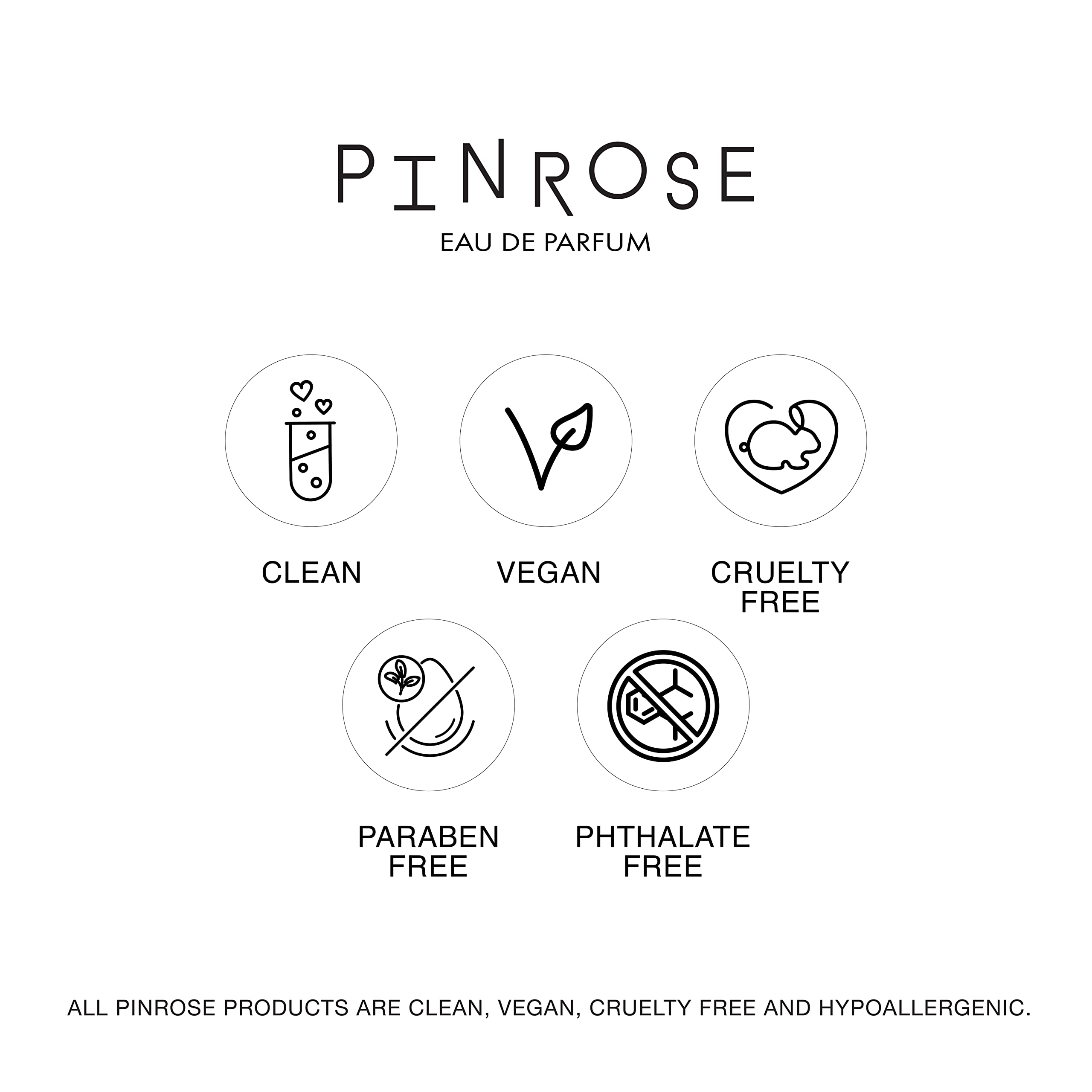 PINROSE Perfumes Merry Maker - Eau de Parfum Fragrance Spray for Women - Clean, Vegan, Cruelty-free, and Hypoallergenic Scent with Essential Oils - Notes of Nectarine, Violet, Tonka Bean, Rose, Jasmine and Musk