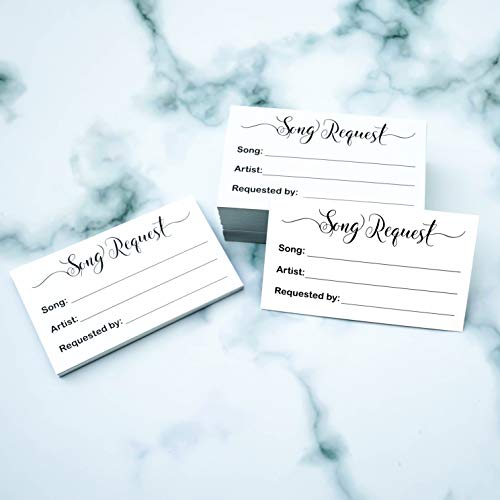 RXBC2011 100 Song Request Cards Play Song at Wedding Reception Prom Dance Party Band DJ Karaoke Music Suggestion Note