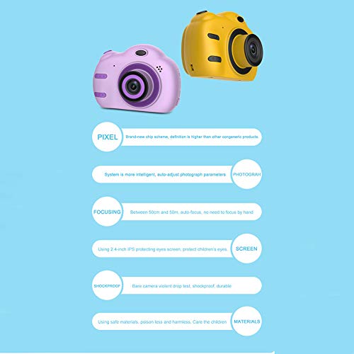 Mini Digital Camera Child Camera Toy Cartoon Video Recorder Can Shoot Camera 1080P 8MP Camera,Purple,8GB