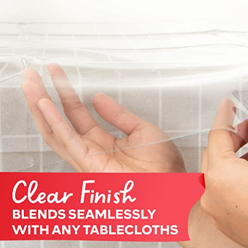 XFasten Heavy-Duty Clear Vinyl Round Table Cloth Cover Protector, 0.3 mm Thick, 70-Inch Transparent Round Plastic Table Cover Protector Pad