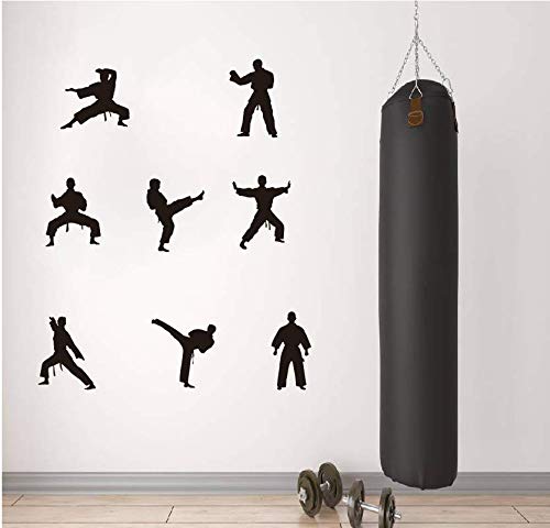 8 Pcs/Set Martial Arts Wall Stickers Removable Kids Room Boys Room Karates Sports Wall Decal(AM172)