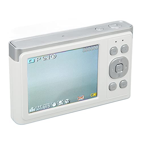 4K Digital Camera, 50MP Pixels, Portable Camera, LED Fill Light, 1/4 Screw Interface, Auto Focus AF for Video Recording (White)