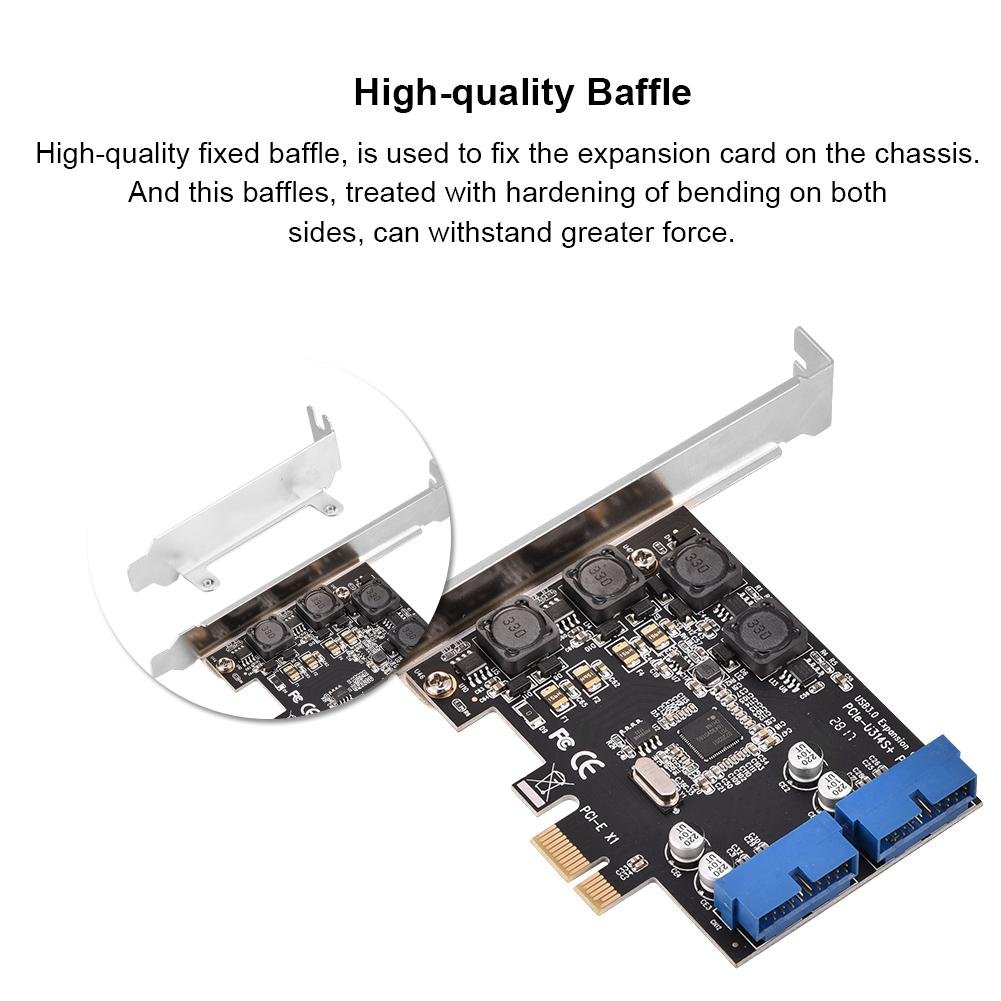 Tosuny PCIE to USB 3.0 2Port Express Card, Low Profile PCIExpress to Internal 2 Port 19Pin Header USB 3.0 Card Adapter