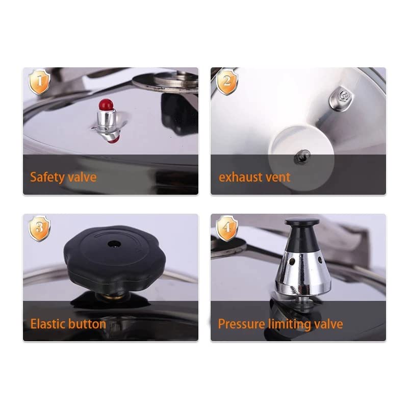 Aluminum Explosion-Proof Pressure Cooker- 7L~15L Capacity- Silver (9L)