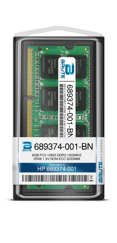 Brute Networks 689374-001-BN - 8GB DDR3-1600MHz 2Rx8 1.5v Non-ECC SODIMM (Compatible with OEM PN# 689374-001)