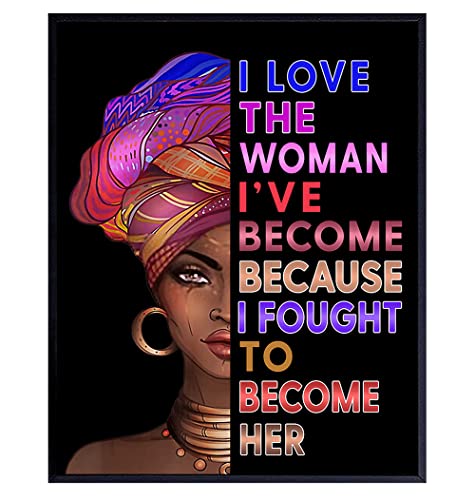 African American Afrocentric Wall Art Decor - Black Art - Motivational Wall Art - Positive Quotes Wall Decor - Encouragement Gifts for Women Girls - Inspirational Quotes - Motivational Posters Sayings