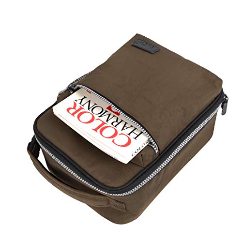 Sachi Explorer Durable Insulated Lunch Tote, Lunchbox with Heavy Duty Zipper, Large Lunch Bag, for Men with Hands Free Buckle Handle Loncheras Coffee