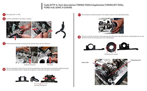 8 Pieces Camshaft Timing Tool Kit Fits for Ford Land Rover Explorer Mustang Ranger Mercury Mountaineer Mazda B4000 4.0L SOHC V6