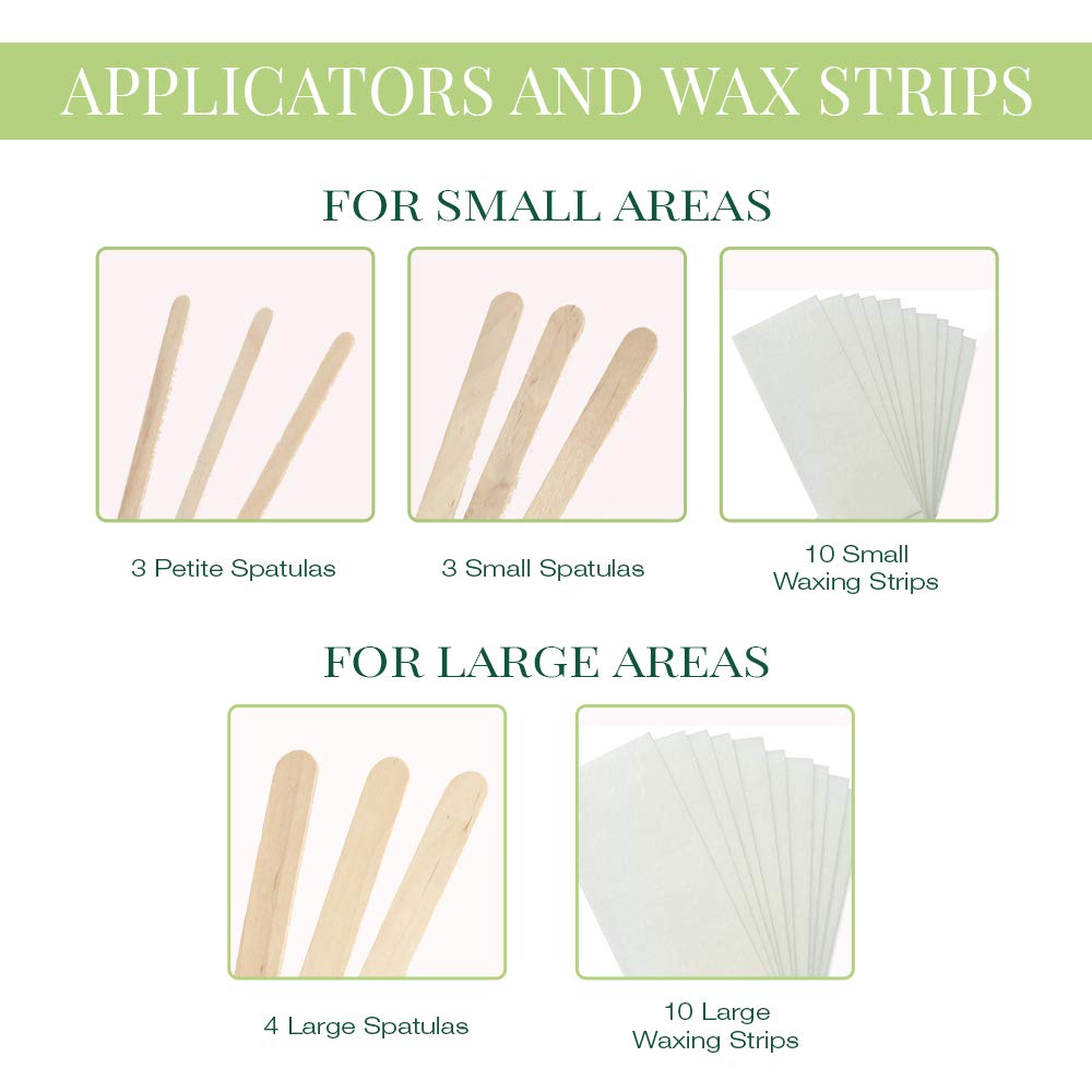 Clean + Easy Sensitive Microwave Kit for Face & Body, All-in-One Waxing Essentials for Full Body Hair Removal Treatment, Soft Wax, Easy to Prepare, Convenient to Use, Safe for Delicate Skin, 10-Pc