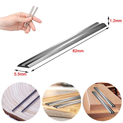 3-1/4 inch Carbide (TCT) Hand Planer Blades for Woodworking,Portable Double-Edged Reversible Power Planer Knives for Bosch DeWalt Black & Decker Makita Ryobi Wen Craftsman Porter Cable