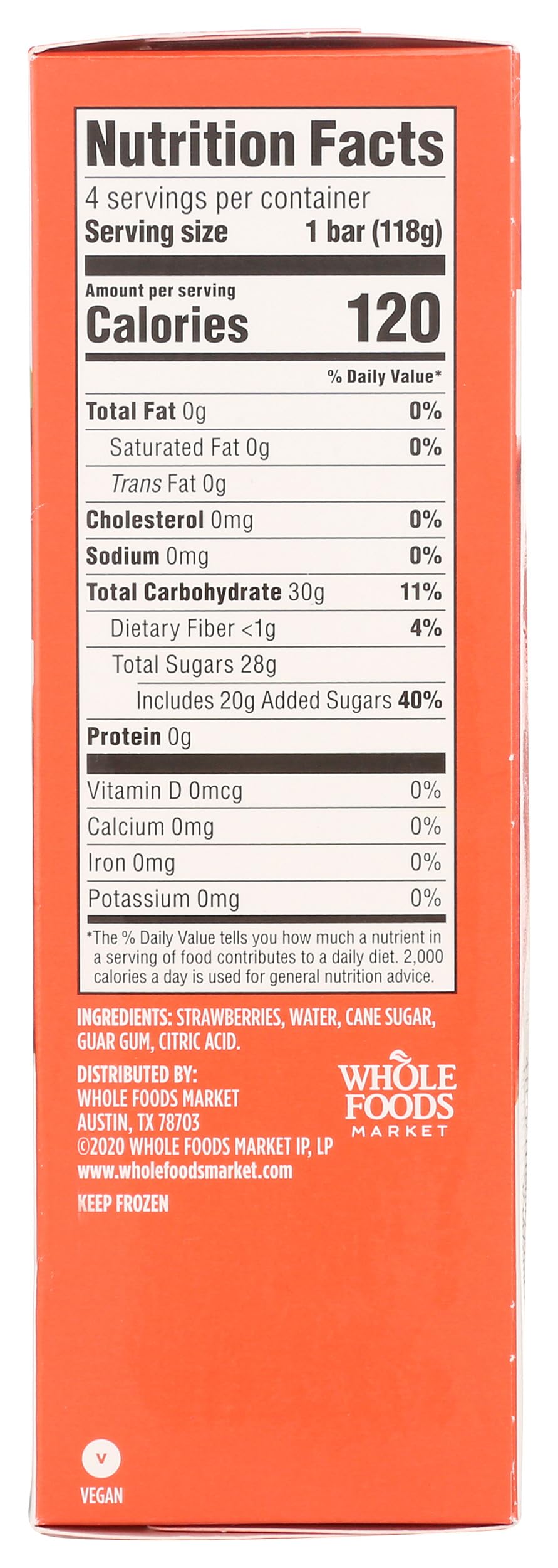 365 by Whole Foods Market, Bar Fruit Strawberry, 16 Fl Oz, 4 Pack
