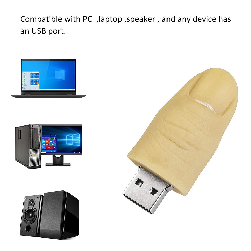 LEIZHAN Cute USB Flash Drive Character Thumb Drive for Kids Students Gift Pendrive (16GB, Thumb Shape)