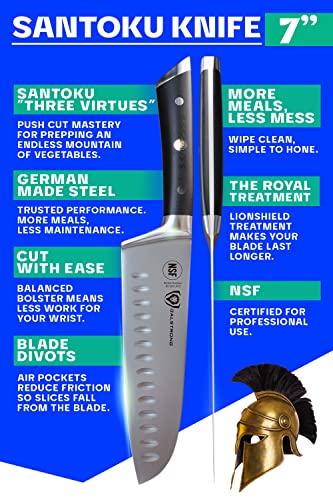 Dalstrong Santoku Knife - 7 inch - Gladiator Series ELITE - High Carbon German Steel - Sheath Included - Razor Sharp Kitchen Knife - Asian Vegetable Knife - NSF Certified