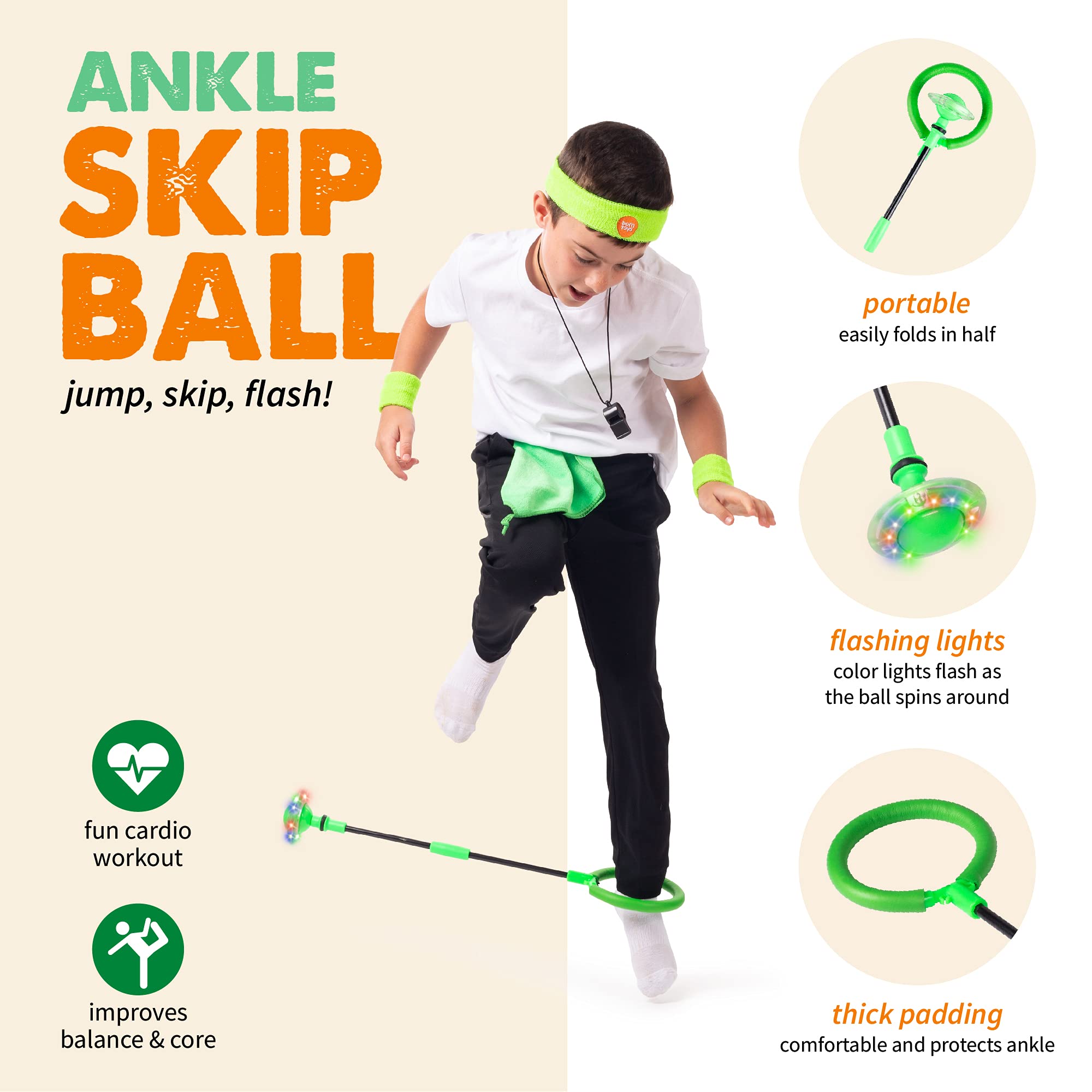 Born Toys Complete Kids Exercise Equipment Set for Ages 5 & up, Kids Workout Equipment