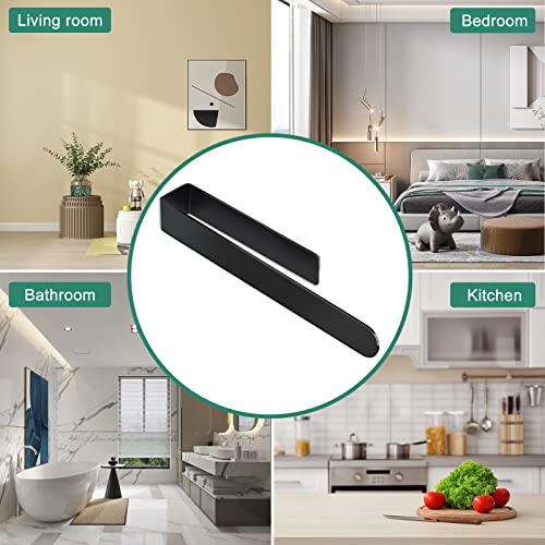 Bicico Hand Towel Holder, Black Towel Bar, 15 Inch Self Adhesive Bathroom Hand Towel Holder Stick on Wall