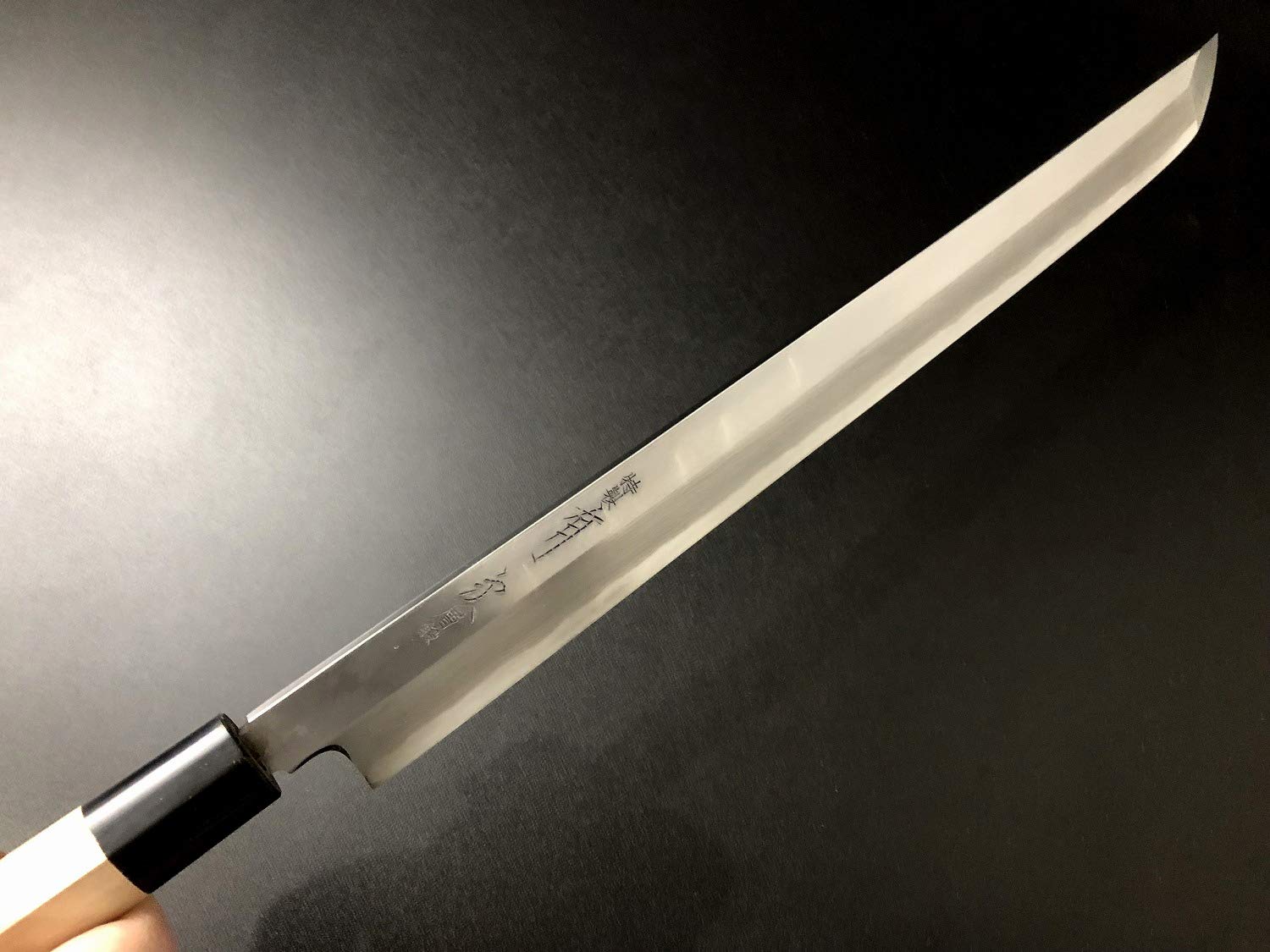 Japanese Chef's Knife ARITSUGU Sakimaru Takobiki Blue Steel Sashimi 330mm 12.99" Scabbard