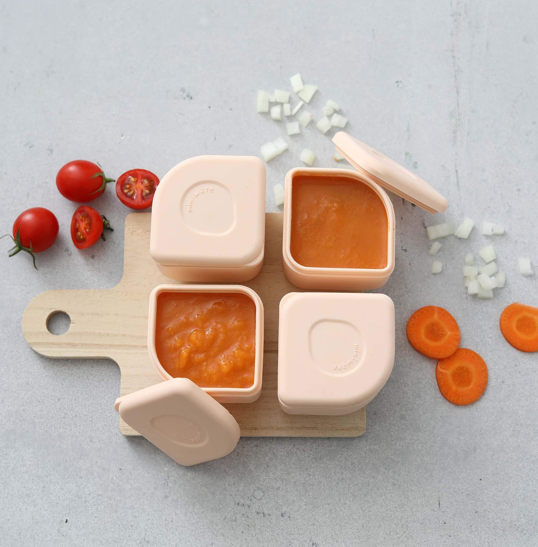 Miniware Silipods - Silicone Snack Containers For Kids - Dishwasher & Fridge Safe Silicone Food Storage Snack Containers for Toddlers - Food Grade Silicone Baby Food Containers (Peach 2 Pack 4 oz.)