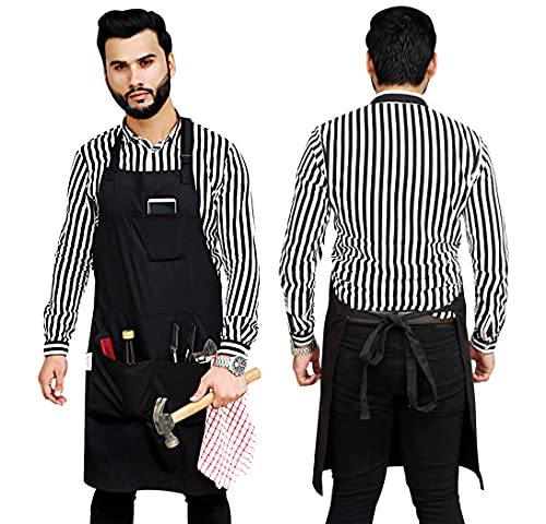 RUVANTI Professional Grade Durable Extra Large XXL Men/Women Aprons for Cooking BBQ Work Chef