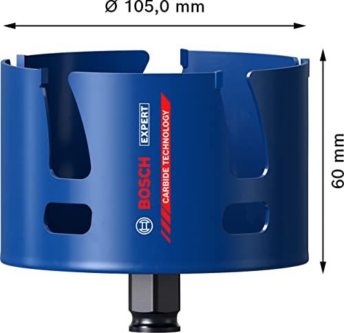 Bosch 1x Expert Construction Material Hole Saw (for Softwood, Chipboard, Ø 105 mm, Professional Accessory Rotary Drill/Drivers)