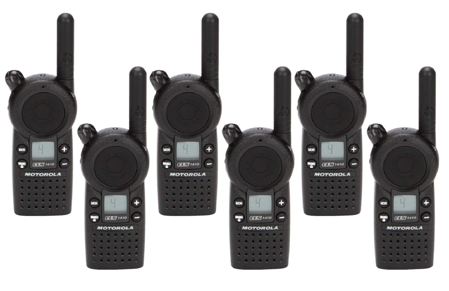 6 CLS1410 - UHF 1 Watt 4 Channel Radios & 1 56531 6 Radio Charger by Motorola Solutions - Intended for Business Use Black