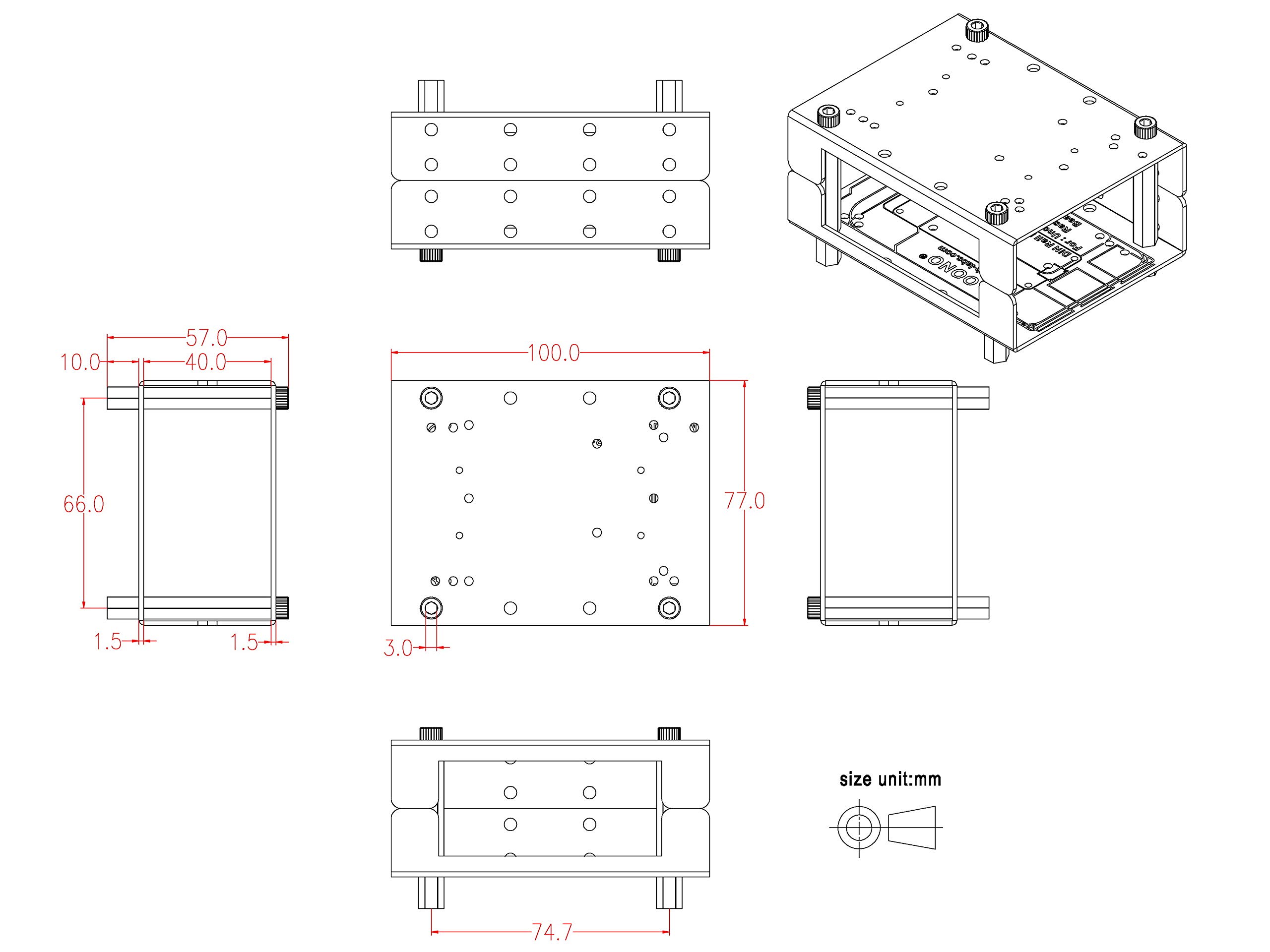 Semi-Enclosed Enclosure Kit for Raspberry Pi BeagleBone Arduino UNO Mega